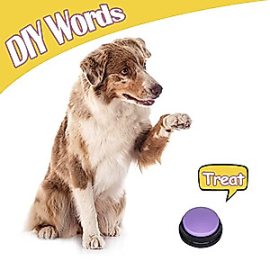 Recordable Dog Buttons 8 Color, Dog Buttons for Communication, Training Your Dog/Cat to Talk, Talking Pet Buttons, Dog Training Set, 30 Second Record & Clear Playback, Gift for Dogs/Cats
