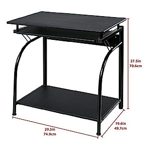 OneSpace Stanton Computer Desk with Pullout Keyboard Tray, Black