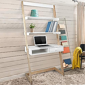 American Trails Freestanding Drawer, Solid American Maple Frame Ladder Desk, Natural Maple&White (New)