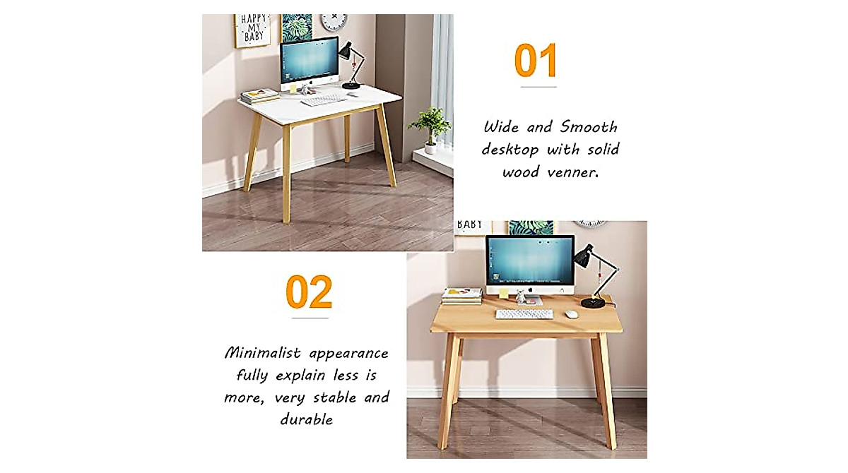 IOTXY Simple Walnut Writing Desk for Home & Office