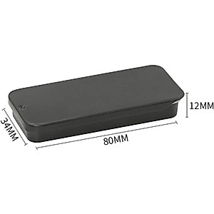 Silver Rectangular Empty Slide Top Metal Tin Containers for Candies, Jewelry, Crafts, Pills, Lip Balm, Watercolor Jewelry Storage Kit Craft Organization(80x34x10mm)