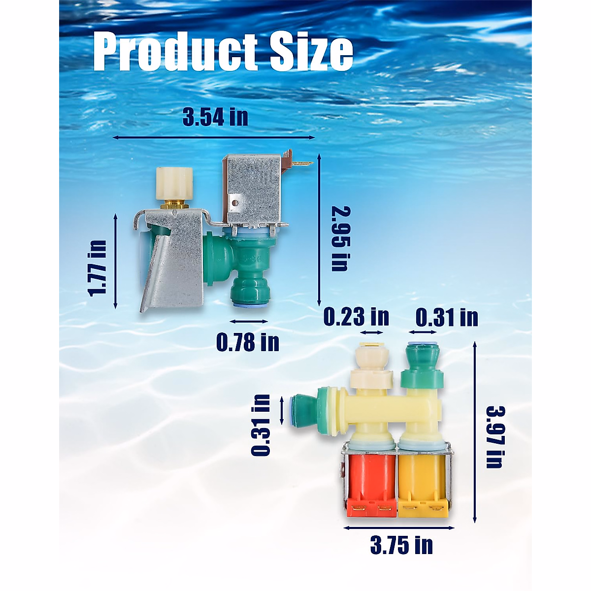 W10238100 WPW10238100 & W10341320 WPW10341320 Refrigerator Water Inlet Valve Combination Water Inlet Valve Compatible with Whirlpool/Kenmore/Kitchen-Aid Refrigerator