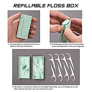 White Dental Floss Portable Case, Storage 10 Picks Adult Floss in Box. The Best Tool for Cleaning Teeth and Oral Care. Portable Travel Floss is Perfect for Dinners,Dating,Travel,Hotels.(White)