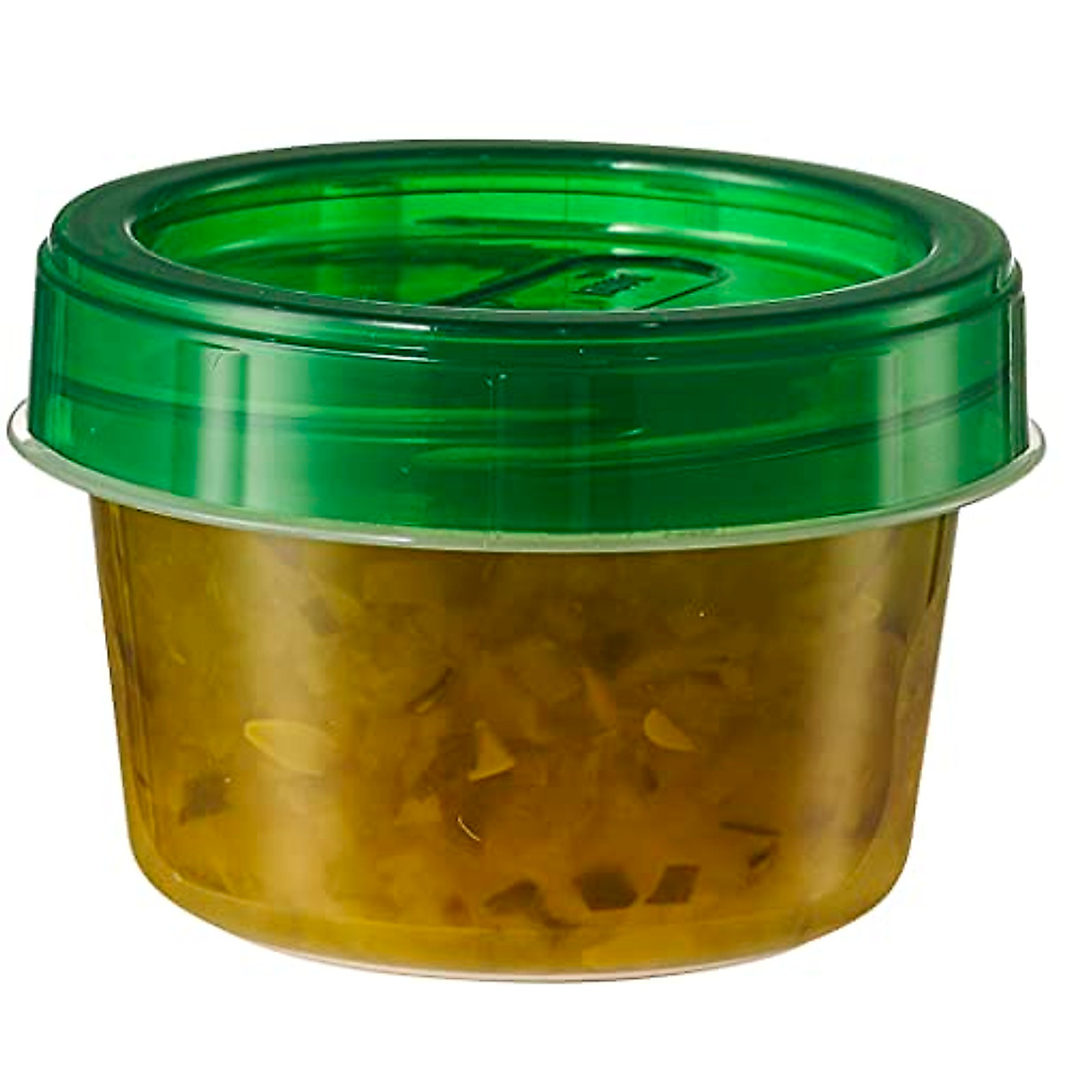 PLASTICPRO 6 Pack Twist Cap Food Storage Containers with Green Screw on Lid- 4 oz Reusable Meal Prep Containers - Small Freezer Containers Microwave Safe Green Plastic Food Storage
