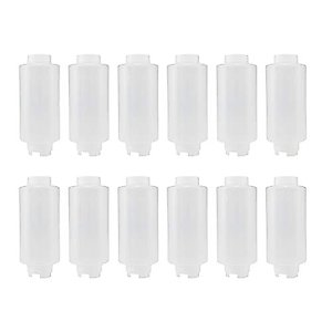 Creative Mark Cylo FIFO Squeeze Bottle Refillable Clear Tip Silicone Dispenser for Paint, Epoxy and Color Mixing - 32 oz. - 12 Pack