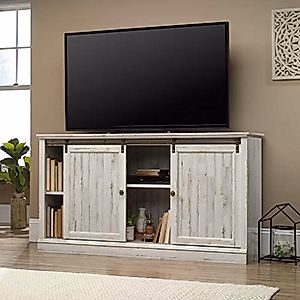 Sauder Barrister Lane Credenza, for TVs up to 60", White Plank finish