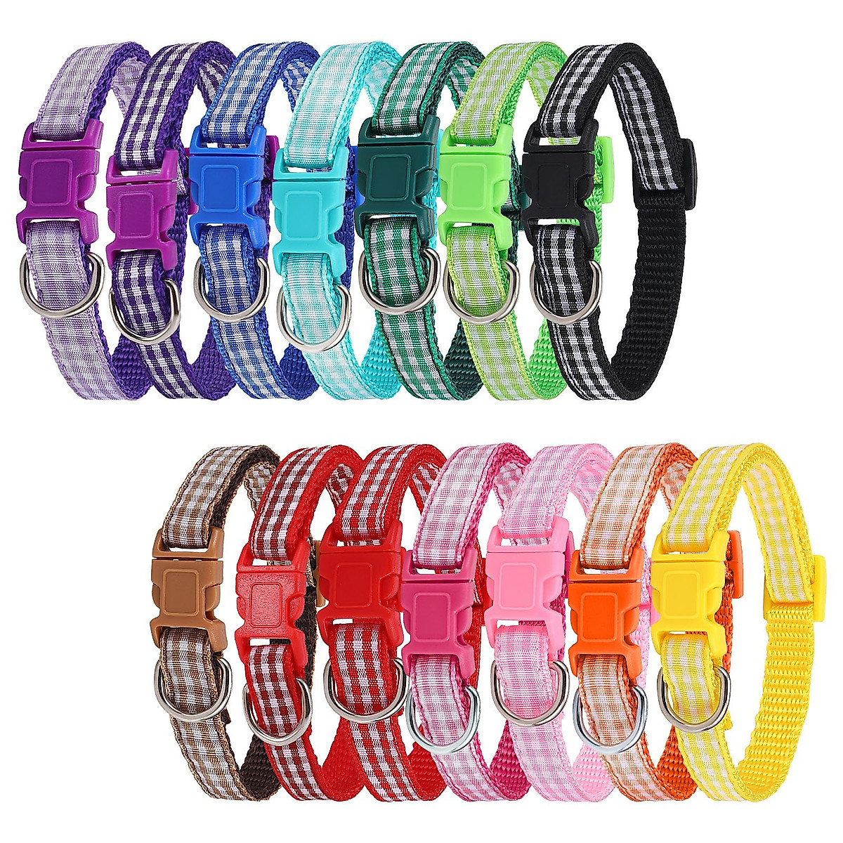 Auidy_6TXD 14pcs Puppy Collars for Litter Adjustable Whelping Puppy Collars Soft Nylon Whelping Collars Puppy Id Collars for Puppy Small Dogs(Medium)