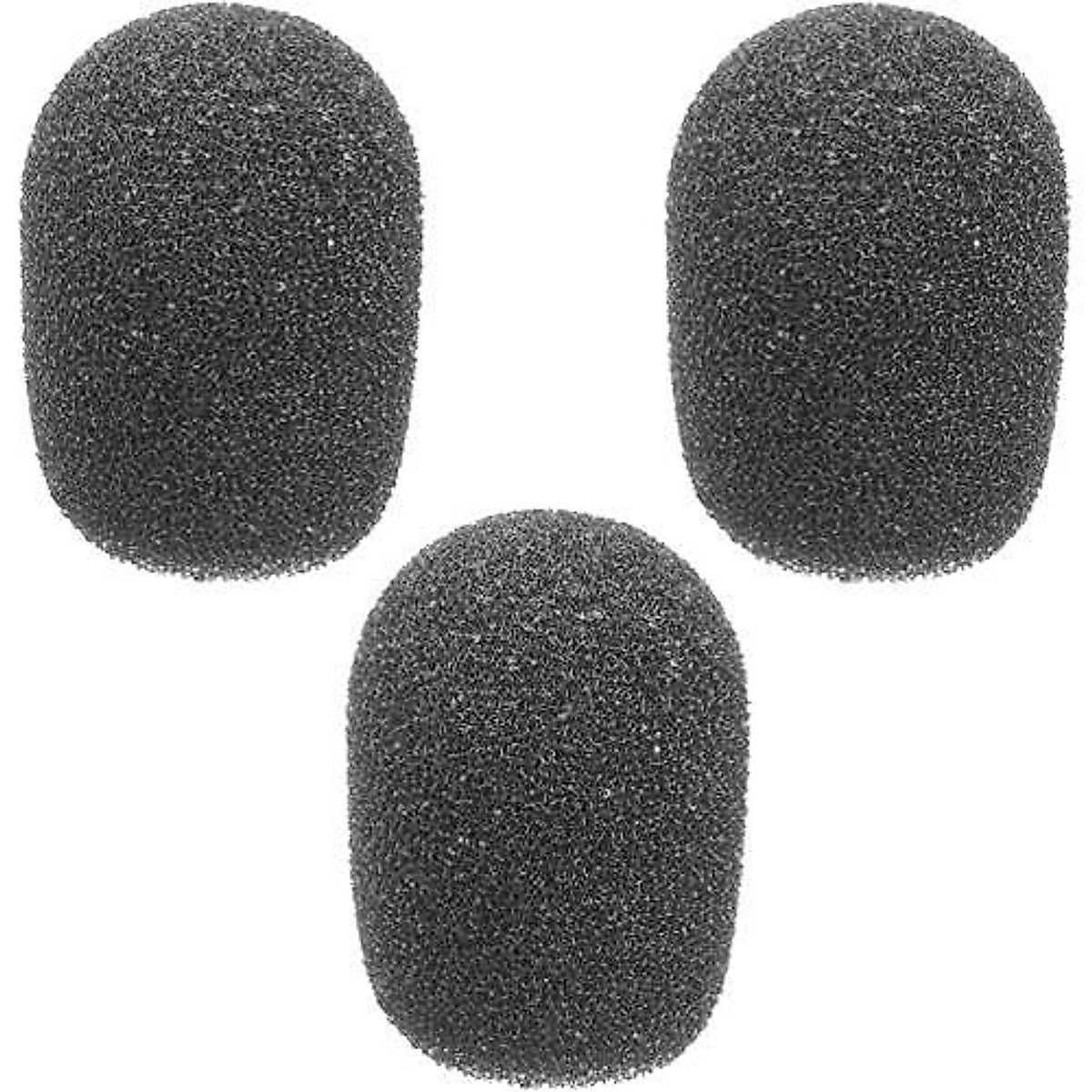 AURAY Foam Windscreens for 1/4" Diameter Microphones (3 Pack, Black)