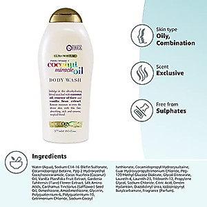 OGX Extra Creamy + Coconut Miracle Oil Ultra Moisture Body Wash, 19.5 Fl Oz