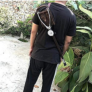 Haza NYC Adjustable Antique Brown Shooting Stick | Very Durable Heavy Duty Big Size Leather Seat Folding Chairs | Polo Fishing Golf Seat Stick | Lightweight Hiking Walking Sticks