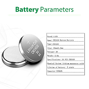 LiCB 10 Pack CR2450 Battery 3V Lithium CR 2450