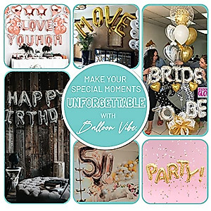 Letter Balloons - Custom Phrase 16 Inch Balloon Letters Alphabet & Number Foil Balloons - Letter Balloon Banner for Birthday, Baby Shower - Gold, Silver, Rose Gold, Red, Blue, Pearl White & Black
