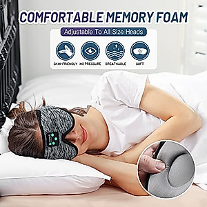Boodlab Sleep Headphones Bluetooth Sleep Mask, 3D Sleep Eye Mask with Ultra-Thin HD Stereo Speakers Washable Adjustable for Sleeping Side Sleepers, Air Travel,Yoga,Meditation,Holiday