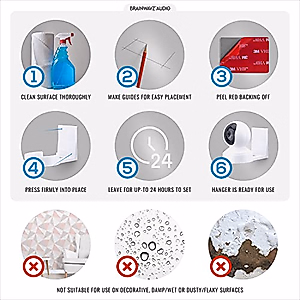 Wall Mount for Kasa EC70 Spot, Adhesive Holder for TP Link Spot Smart Security Camera, Installs in Minutes, No Mess Hanger Bracket by Brainwavz (White)