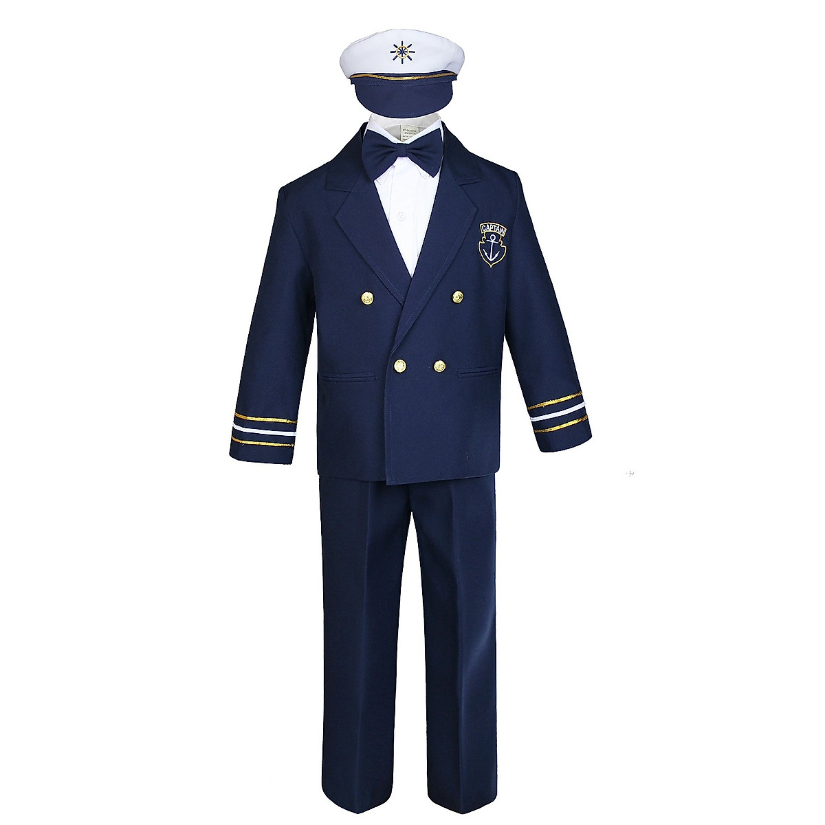 Sailor Captain Suit for Boy Outfits from New Born to 7 Years Old (2T, Navy pants)