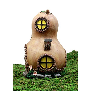 Ebros Gift Enchanted Fairy Garden Miniature Halloween Gourd Cottage House Figurine 6.25" H Do It Yourself Ideas for Your Home