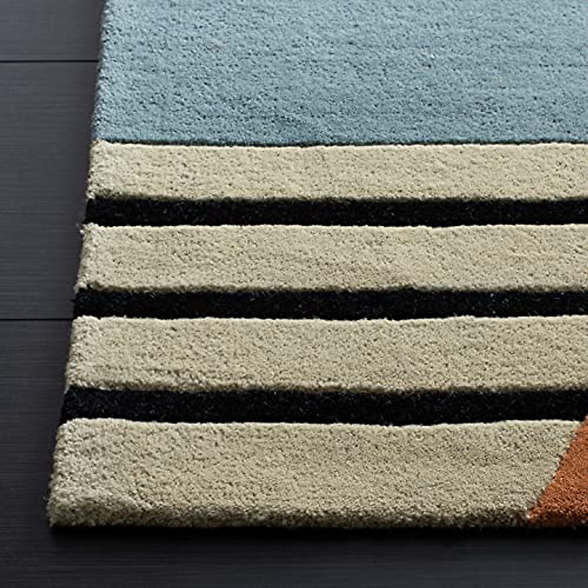 SAFAVIEH Rodeo Drive Collection 5' x 8' Gold RD863A Handmade Mid-Century Modern Abstract Wool Area Rug