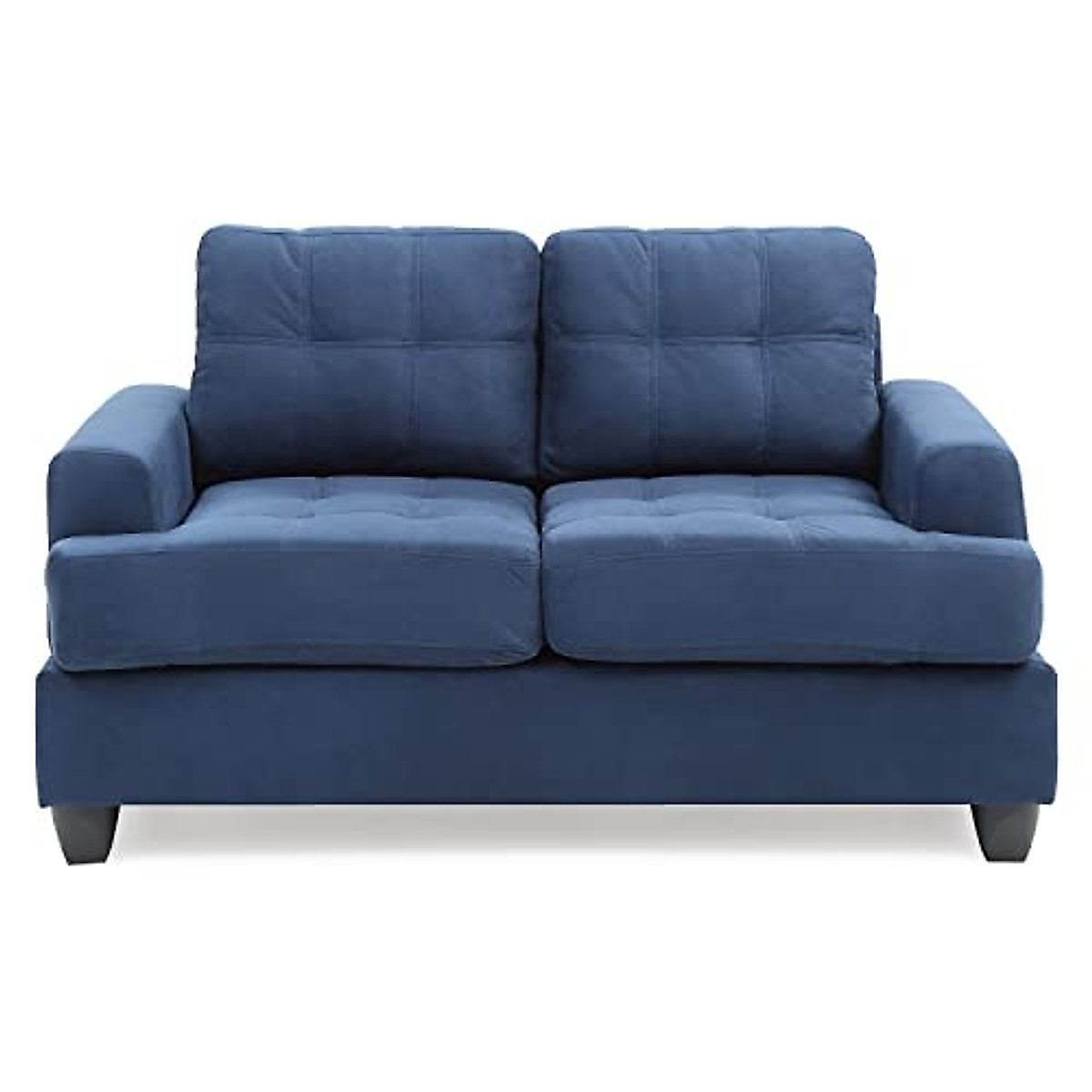 Glory Furniture Upholstered Love Seat, Navy Blue Suede