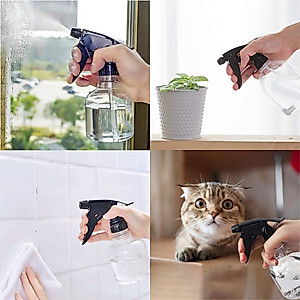 SUPERLELE Spray Bottles 7pcs 8oz Empty Plastic Spray Bottle with Adjustable Nozzle for Hair and Cleaning Solutions Includes Funnel and Labels