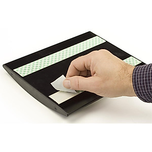 Set of 5, Office Sign Holders for Wall Mount, Curved Name Plate Frames for 3"w x 8"h Signage, Includes Double-Sided Adhesive for Mounting - Aluminum, Black