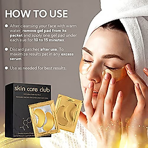 uniddis 24K Gold Under Eye Hydrogel Mask for Dark Circles, Fine Lines & Puffy Eyes | Infused with Collagen & Hyaluronic Acid | 100% Natural, Cruelty Free & Vegan | 20-PAIRS