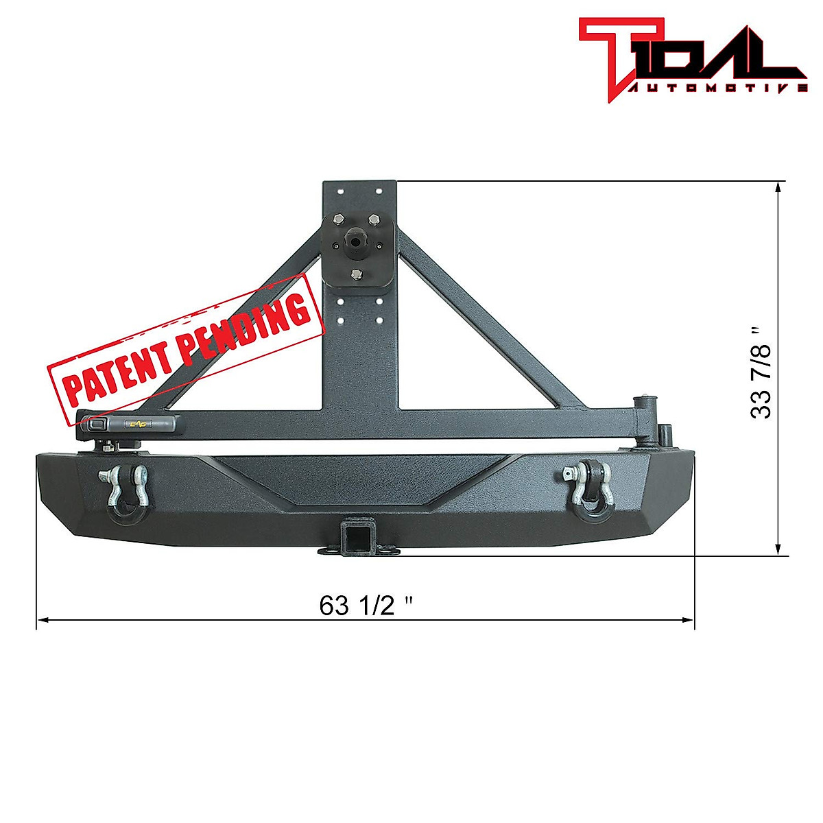 Tidal Rear Bumper with Tire Carrier & Hitch Receiver for 18-20 JL Wrangler