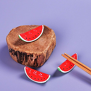 Cabilock 5 Pcs Japanese Chopstick Holder Drinner Fork Holder Spoon Holder Chopsticks Care Ceramic Utensil Holder Chopstick Stand Chinese Chopsticks Chopstick Rest Rack Spoon Fork Watermelon