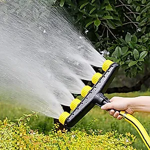 Garden Hose Nozzle Multi-Head Spraying Hose Attachmen Sprayer Watering Pipe Adjustable Porous Nozzles 5 Head(1-1.2 In),Watering Vegetable Garden Lawn Farm Sprinkler Spray Fitting Car Pet Washing Tool