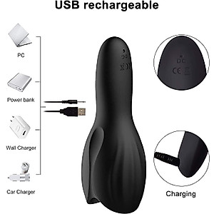 pawsey Male Masturbator Electric Pocket Unisex Masturbator Dual-Use Vagina Mode Penis Stimulation Toy with Thrust Rotating Hoody Sex T-Shirt Sex Toy Black 85k