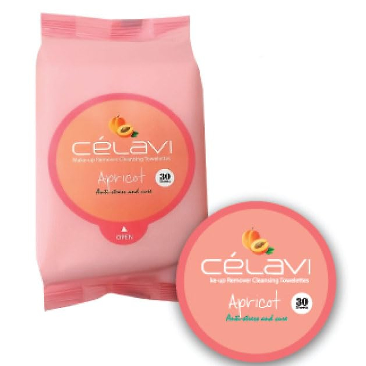 Celavi Makeup Remover Cleansing Wipes Removing Towelettes 2 Packs - 60 Sheets (Collagen)