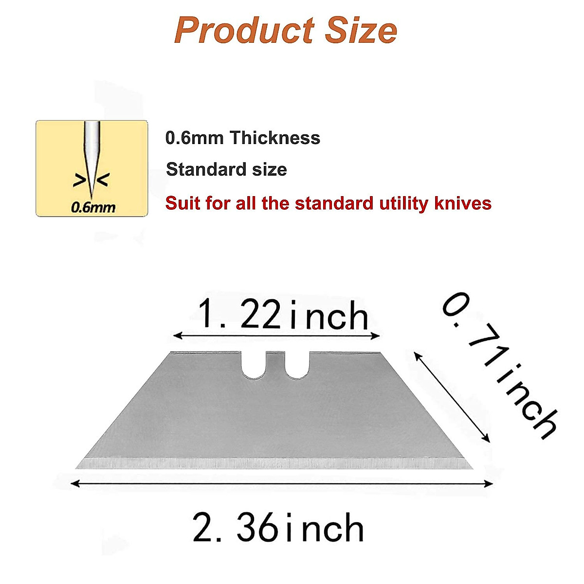 30 Pack Utility Knife Blades, SK5 Steel Heavy Duty Box Cutter Replacement Blades with Plastic Case, Standard Size Razor Blades for Most Standard Utility Knives