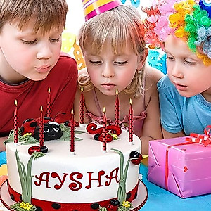 12Pcs Ladybug Themed Birthday Candles Cake Cupcake Ladybird Toppers Candles for Kids Girls Boys Party Decorations Supplies Baby Shower Celebration