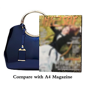 Rullar Women Elegant Handbag and Purse Top Handle Bag Patent Leather Tote Satchel Shoulder Clutch Crossbody Bag with Pendant Burgundy