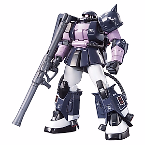 Bandai Hobby HGUC MS-06R-1A Zaku II High Grade Universal Century 1/144 Gundam MSV Action Figure (Black Tri-Stars Color)