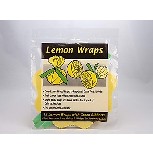 DeRoyal Lemon Wrap with Green Ribbon Ties, Fine Woven Cotton, Washable, Yellow, 12-Count