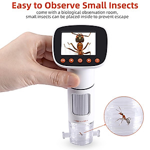 Koolertron 2 inch Handheld Digital Microscope with LCD Screen, Pocket Microscope with 32G Card for Kids and Adults,50x-1000x Magnification HD Magnifier for Coin/Circuit Board/Observation