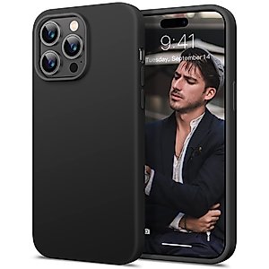 HOOMIL Silicone Case for iPhone 14 Pro 6.1-Inch, Skin-Friendly Soft Touch Cover, Anti-Scratch Microfiber Lining, Black