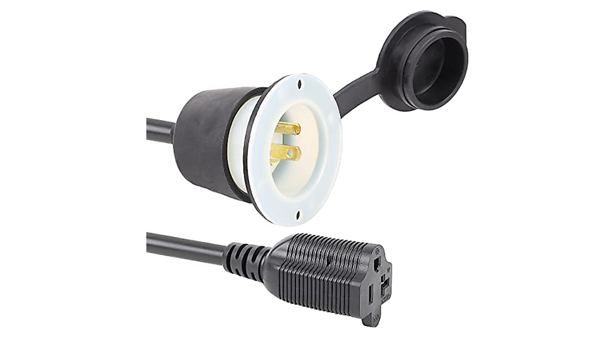 2-Feet /24" 15A 125V Power Inlet AC Adapter Cord, UL Listed, Nema 5-15P ...