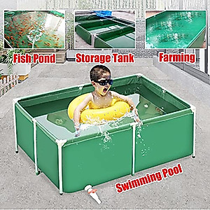 LZMZMQ Backyard Garden Outdoor Frame Wimming Pool/Adults Kids Toddler Mini Framed Pools, 0.5m/ 1m/ 1.5m/ 2m/ 2.5m/ 3m Above Ground Metal Swimming Pools, Steel Frame (Size : 1x1x0.9m(4.9x3.2x2.9ft))
