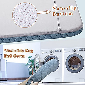 Hero Dog Extra Large Dog Bed for Extra Large Dogs, 47-Inch Jumbo Super Soft Orthopedic Dog Bed with Non Slip Bottom - Washable Pet Sleeping Beds with Removable Cover, Blue Grey XL