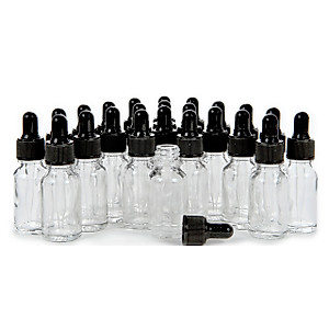 Vivaplex, 24, Clear, 10 ml (1/3 oz) Glass Bottles, with Glass Eye Droppers