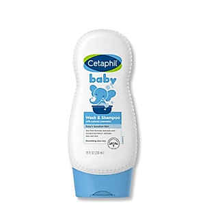 Cetaphil Baby Shampoo and Body Wash with Organic Calendula, 7.8 Fl Oz, Hypoallergenic, Tear Free, Soap Free, Ideal for Everyday Use