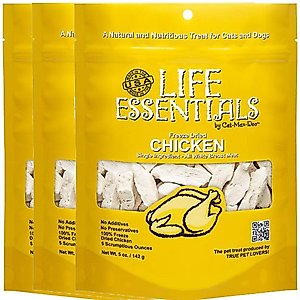 All-Natural Freeze Dried Chicken Treats for Dogs & Cats No Grains, Fillers, Additives and Preservatives Proudly Made in the USA - 3 Pack (5 oz. Bag)