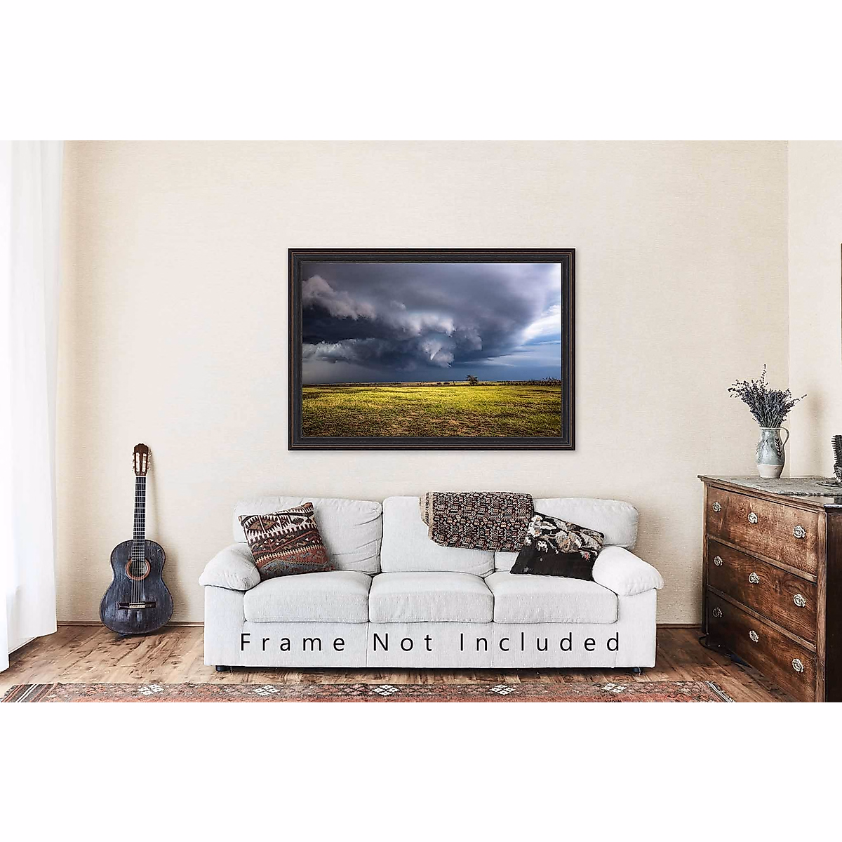 Storm Photography Print (Not Framed) Picture of Funnel Cloud Over Open Field on Stormy Spring Day in Oklahoma Tornado Wall Art Weather Decor (8" x 10")