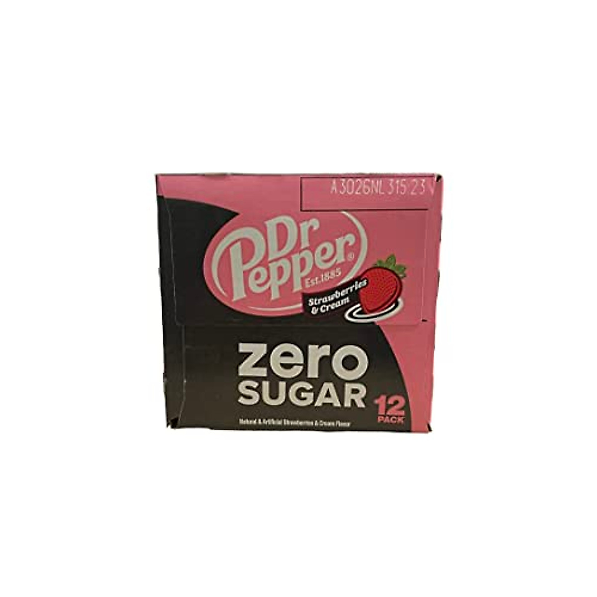Dr Pepper Strawberry and Cream - Munchie Box Stash (Zero Sugar, Pack of ( 12 ) 12 Oz Cans)