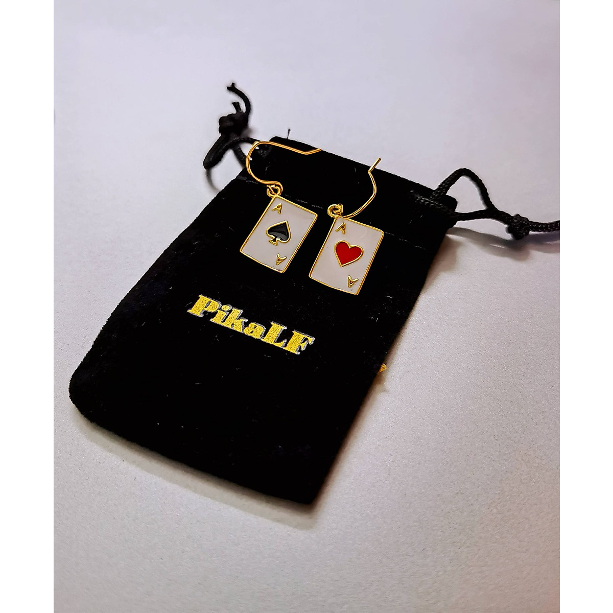 PikaLF Ace Cards Earrings For Wowomen, Ace Playing Card Earrings, Ace Poker Card Earrings, Ace Spade Earrings Hypoallergenic, Gambling Casino Jewelry