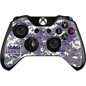 Skinit Decal Gaming Skin Compatible with Xbox One Controller - Officially Licensed NBA Sacramento Kings Purple Digi Camo Design