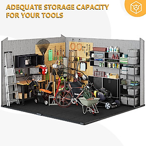 Jolydale 10'x8' Resin Outdoor Storage Shed - Secure Bike, Tool, & Garbage Can Storage with Lockable Door for Backyard, Lawn, & Patio Use