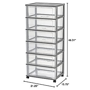 IRIS 110311 6 Drawer Wide Chest, Gray