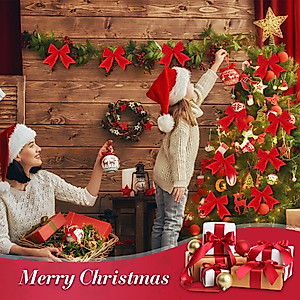 Syhood Christmas Velvet Ribbon with Gold Edge Waterproof Wrapping Velvet Wired Ribbon Decoration for Xmas Wreath Bows Floral Craft Ornaments(3/8 Inch x 60 Yard,Red)